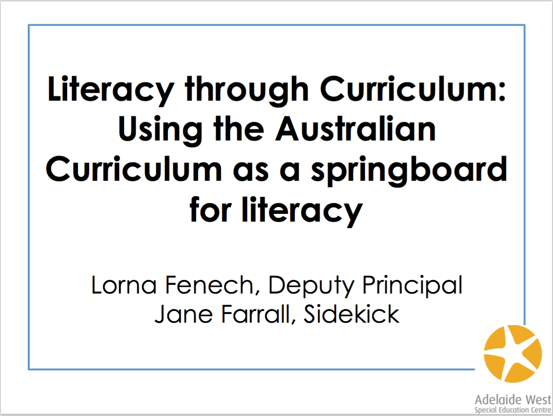 Literacy Through Curriculum: Using the Australian Curriculum as a ...