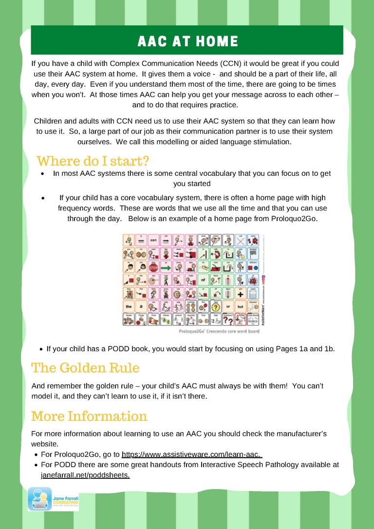 AAC at Home – Jane Farrall Consulting